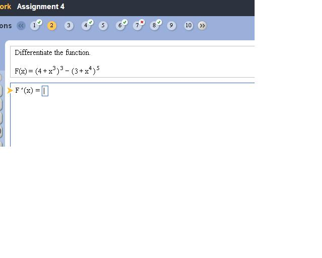 Solved Differentiate the function. F(x) = (4 + x3)3 - (3 + | Chegg.com