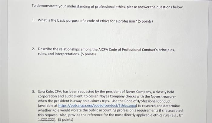 To demonstrate your understanding of professional | Chegg.com