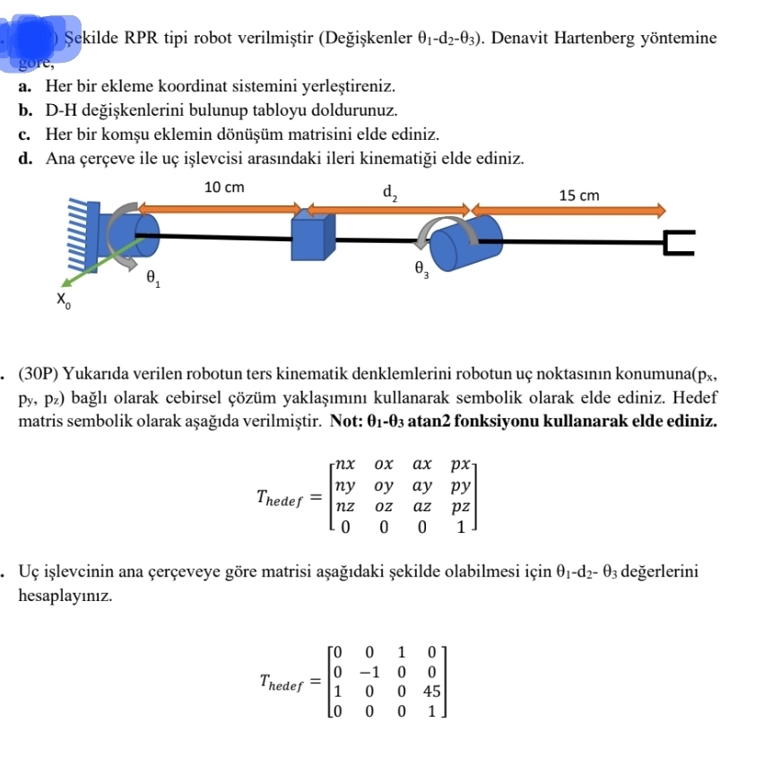 Solved The RPR type robot is given in the figure (Variables | Chegg.com