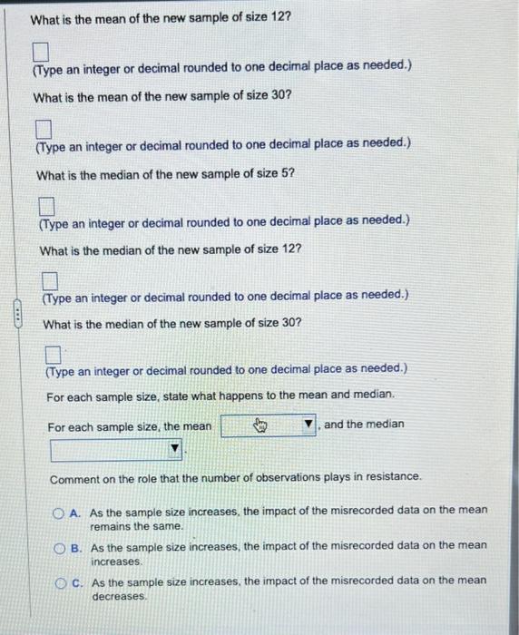 Solved Each of the folowing three data sets represents the | Chegg.com