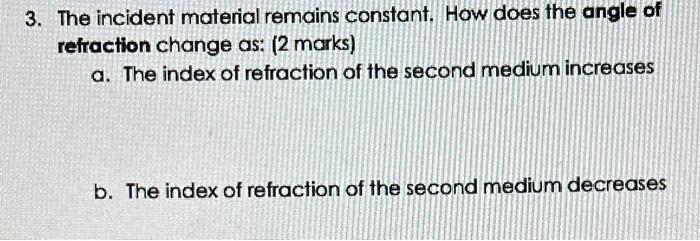 Solved 3. The incident material remains constant. How does | Chegg.com