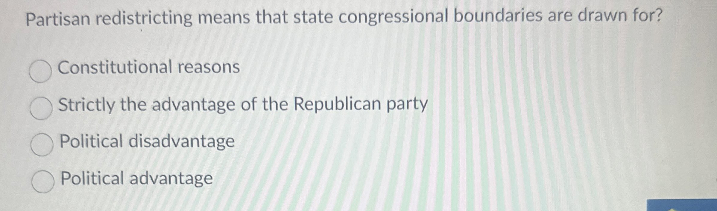 Solved Partisan Redistricting Means That State Congressional