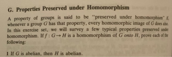 Solved G. Properties Preserved under Homomorphism A property | Chegg.com