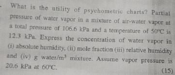 Solved What is the utility of psychometric charts? Partial | Chegg.com