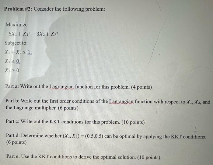 Solved Problem \#2: Consider the following problem: Maximize | Chegg.com