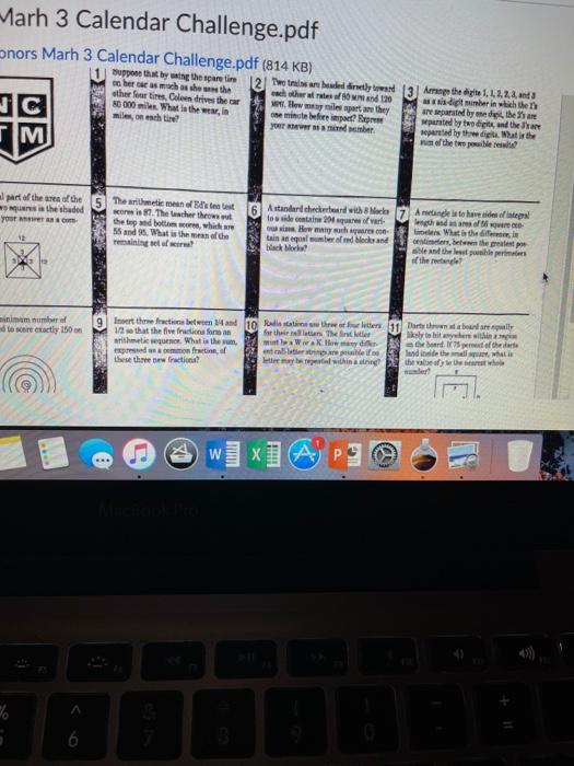 Solved Marh 3 Calendar Challenge.pdf nors Marh 3 Calendar | Chegg.com