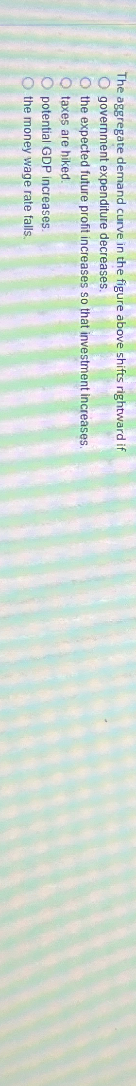 Solved The aggregate demand curve in the figure above shifts | Chegg.com