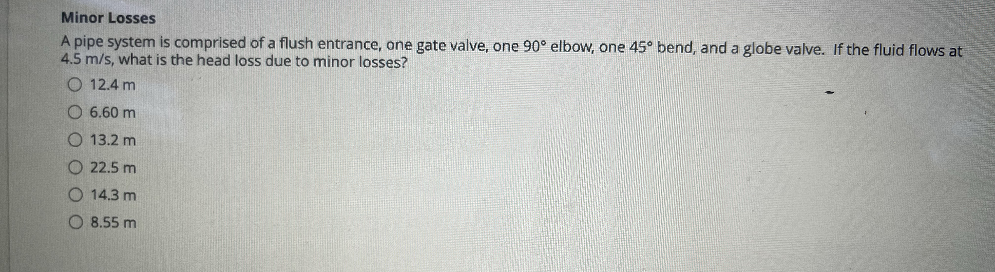 Solved Minor LossesA pipe system is comprised of a flush | Chegg.com
