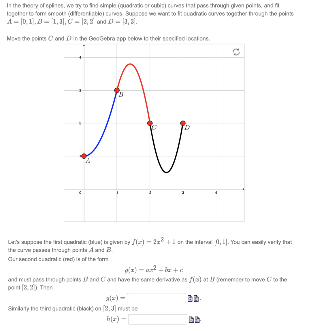 Solved In the theory of splines, we try to find simple | Chegg.com