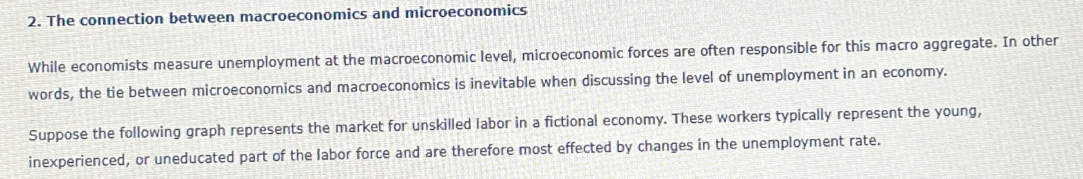 Solved The connection between macroeconomics and | Chegg.com