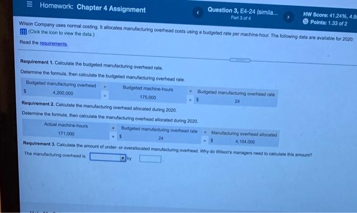 Solved Homework Chapter 4 Assignment Question 3 E4 24
