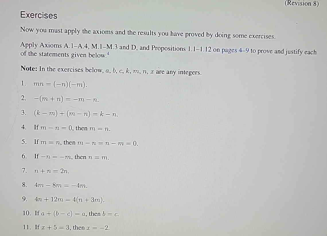Solved ExercisesNow you must apply the axioms and the | Chegg.com