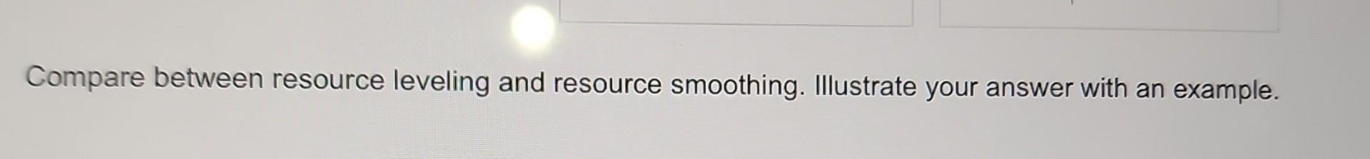 Solved Compare between resource leveling and resource | Chegg.com