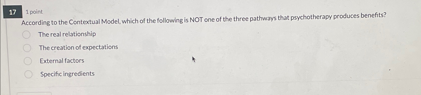 Solved 171 ﻿pointAccording to the Contextual Model, which of | Chegg.com