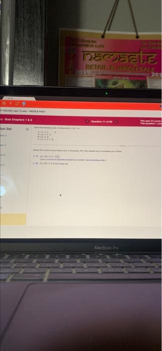 Solved Given the following sets, find the set (AUB)' n C. U | Chegg.com