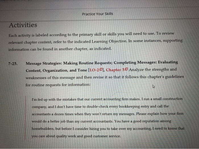 Solved Routine Requests Chapter 7, Activity 7-25, Making | Chegg.com