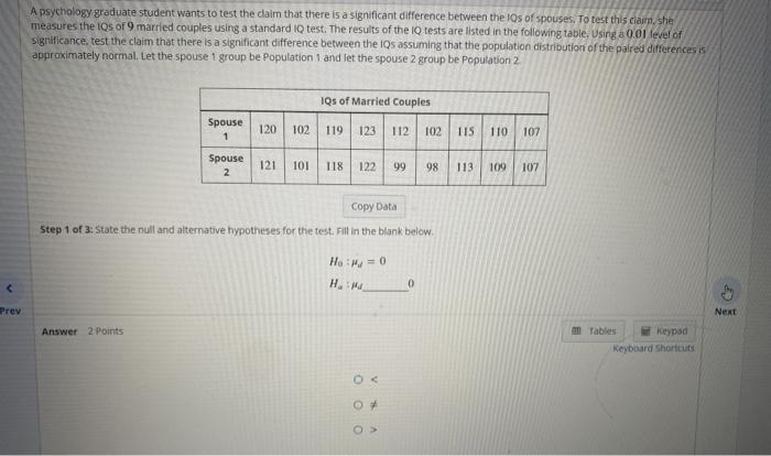 Solved A psychology graduate student wants to test the claim | Chegg.com