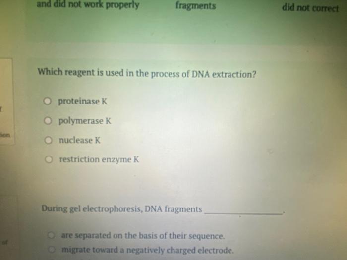 Solved Which reagent is used in the process of DNA | Chegg.com