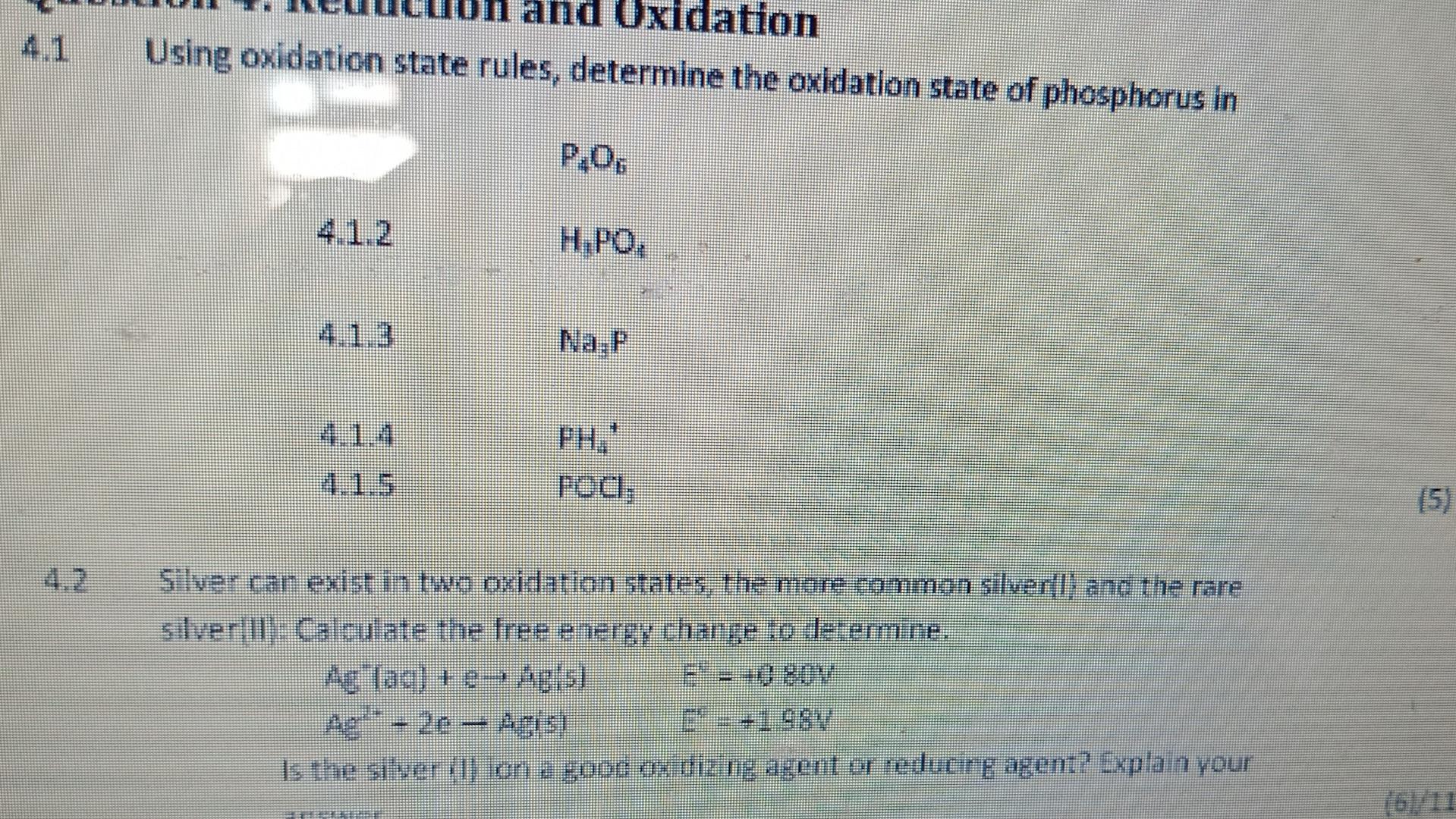 Solved Using oxidation state rules, determine the oxidation | Chegg.com