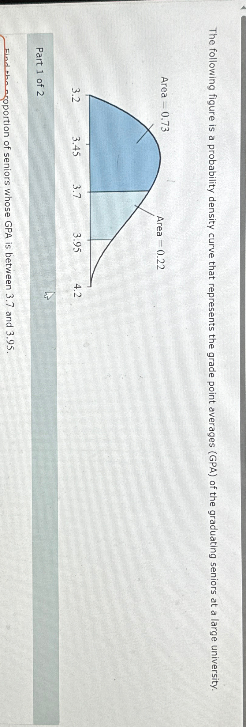 Solved The following figure is a probability density curve | Chegg.com
