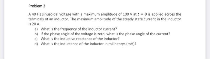 Solved Consider the following AC voltage signal | Chegg.com