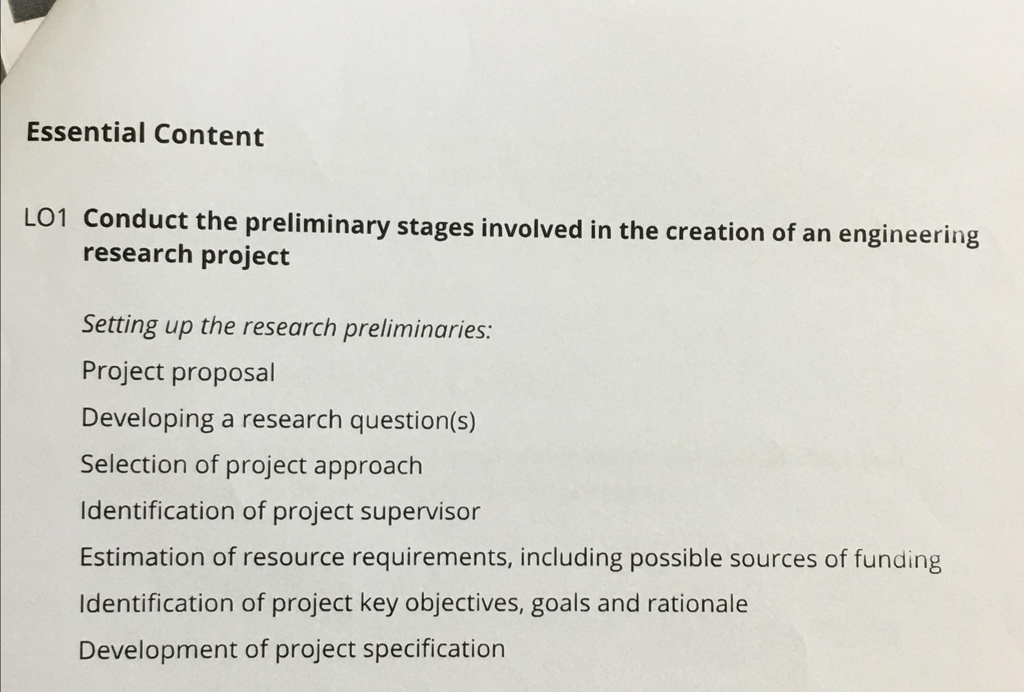 Solved Essential ContentLO1 ﻿Conduct the preliminary stages | Chegg.com