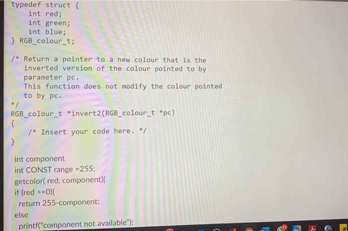 Solved Here is a structure that represents colours in the | Chegg.com