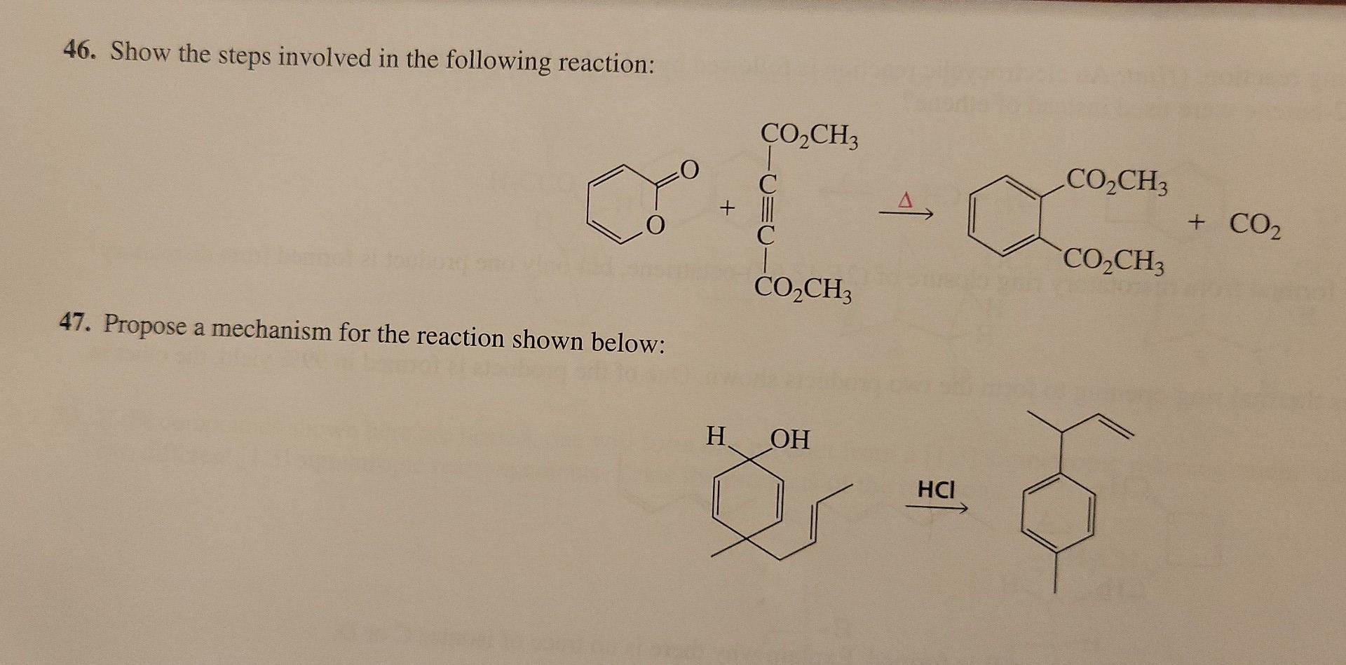 Solved 46. Show the steps involved in the following | Chegg.com