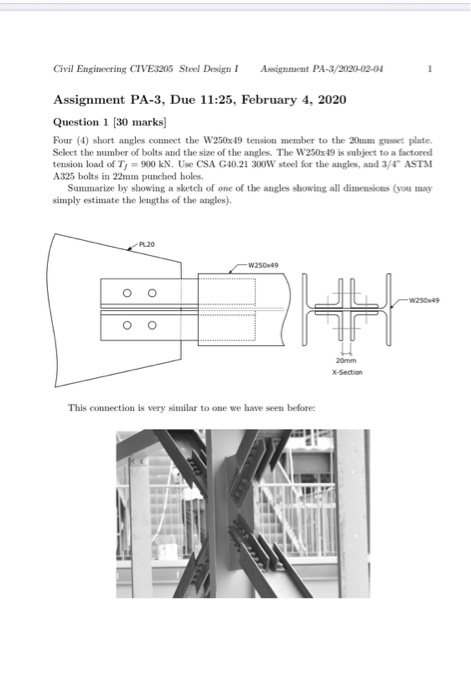 Civil Engineering CIVE3205 Steel Design I Assignment | Chegg.com
