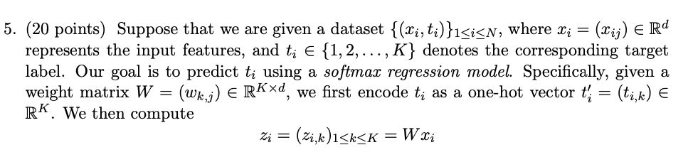 Solved (20 ﻿points) ﻿Suppose that we ﻿are given a dataset | Chegg.com