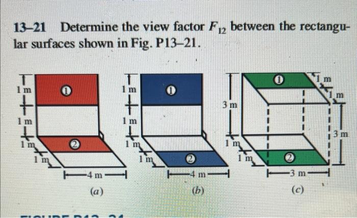 Solved 13-21 Determine the view factor F12 between the | Chegg.com
