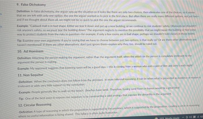 Solved Identify the logical fallacy each statement makes. | Chegg.com