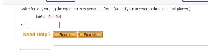 Solved olve for x by writing the equation in exponential | Chegg.com
