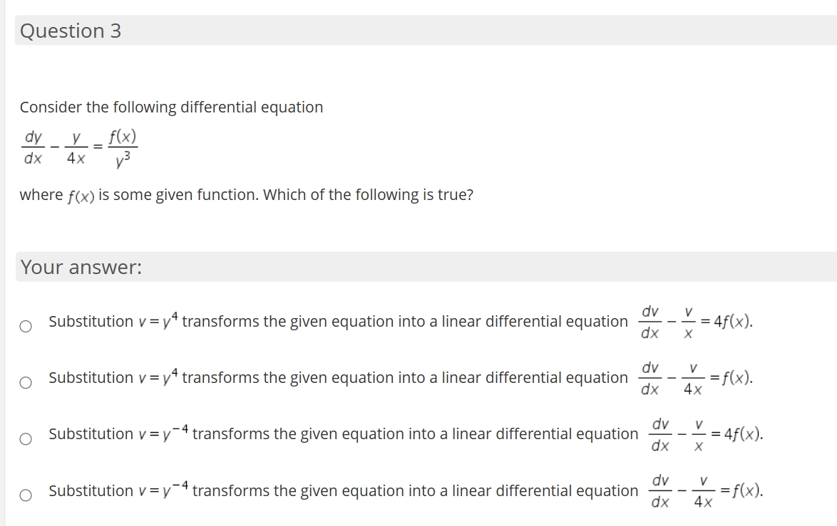 Solved Question 3Consider the following differential | Chegg.com