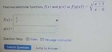 Solved Find two nontrivial functions f(x) ﻿and g(x) ﻿so | Chegg.com
