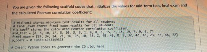 Solved You are given the following scaffold codes that | Chegg.com