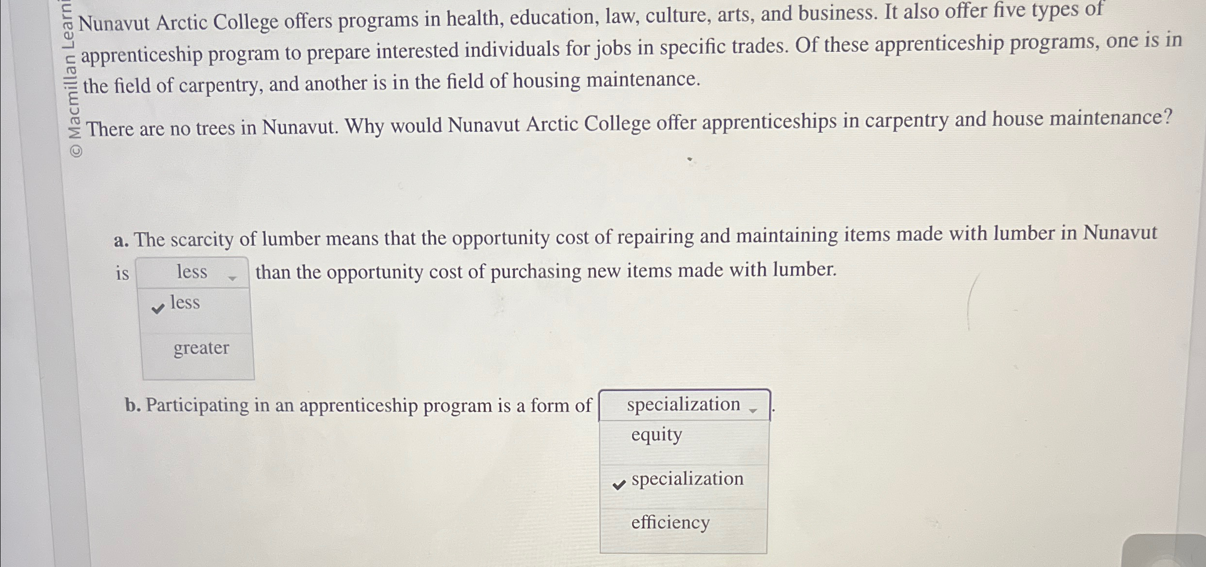 Solved Nunavut Arctic College offers programs in health, | Chegg.com