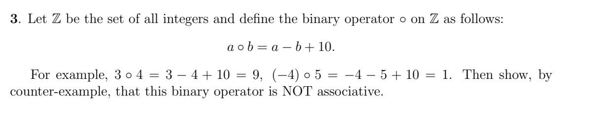 Solved 3. Let Z be the set of all integers and define the | Chegg.com