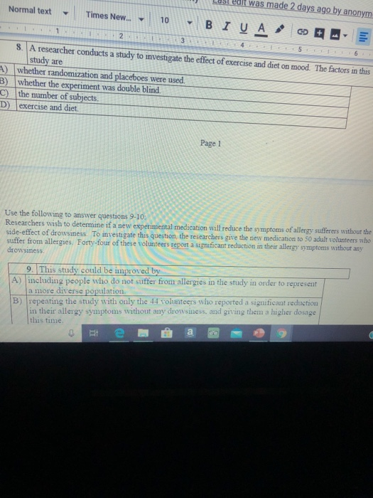 Solved LOS edit was made 2 days ago by anonym Normal text | Chegg.com