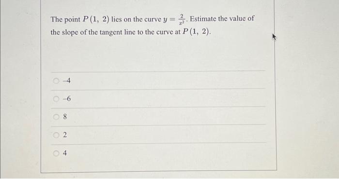 Solved The point P (1, 2) lies on the curve y = 22. Estimate | Chegg.com