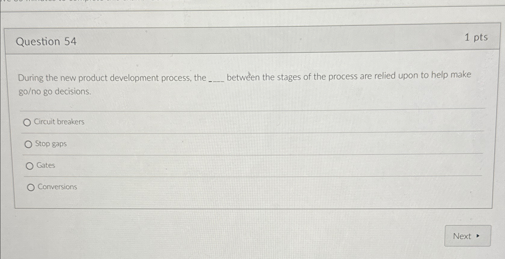 Solved Question 541 ﻿ptsDuring the new product development | Chegg.com