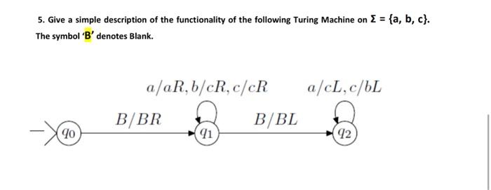 Solved 5. Give a simple description of the functionality of | Chegg.com