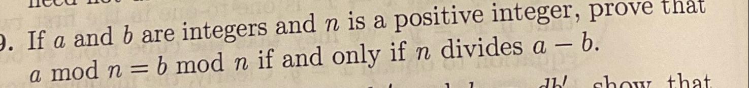 Solved If a and b ﻿are integers and n ﻿is a positive | Chegg.com