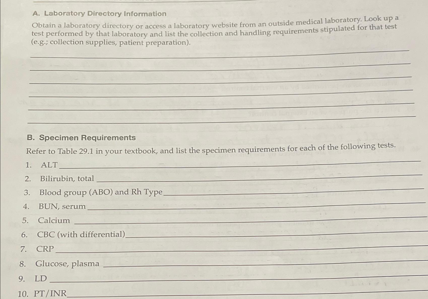 Solved A. ﻿Laboratory Directory InformationObtain a | Chegg.com