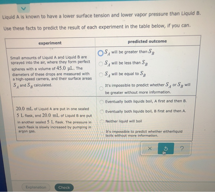 Solved Liquid A is known to have a lower surface tension and | Chegg.com