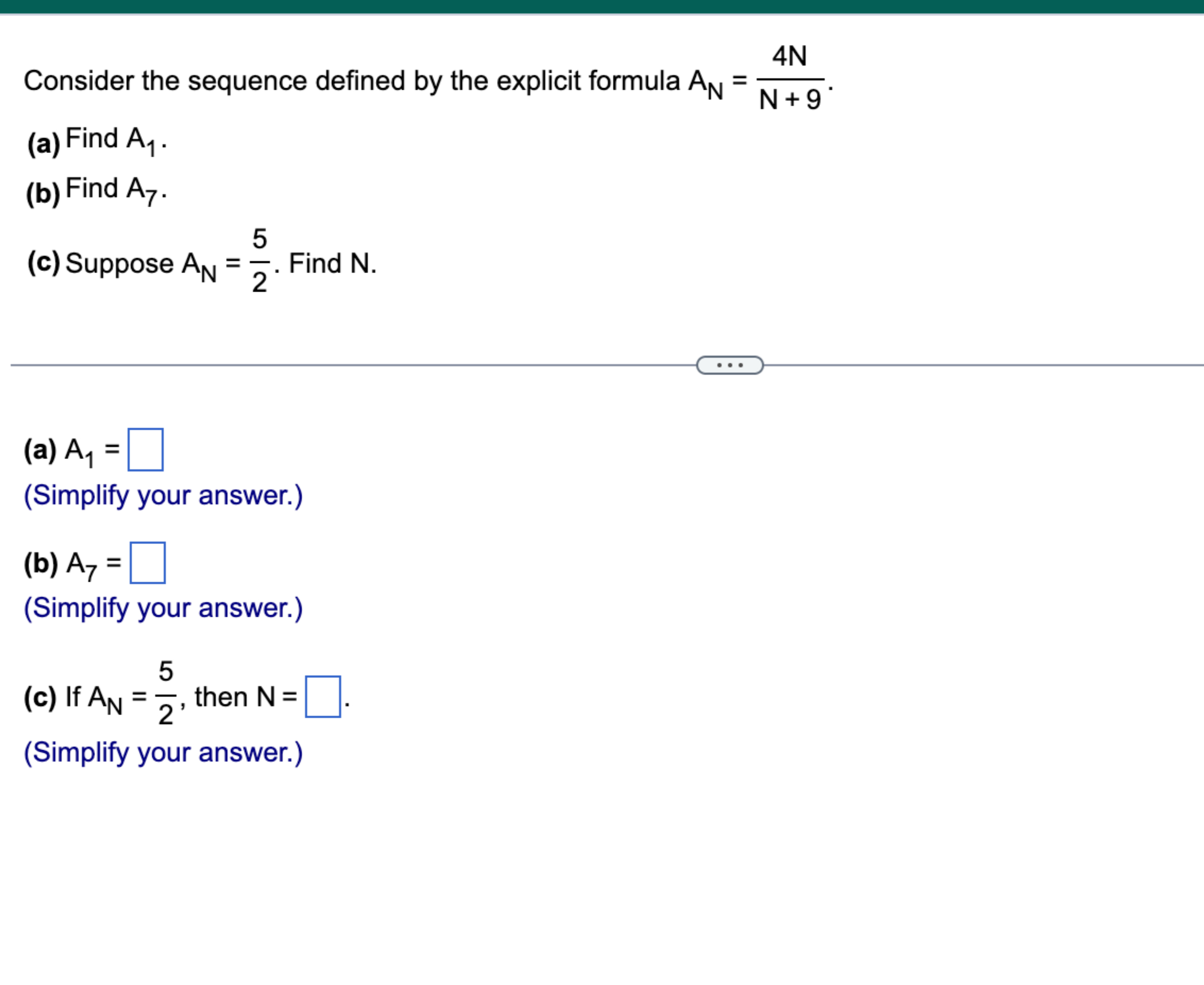 Consider the sequence defined by the explicit formula | Chegg.com