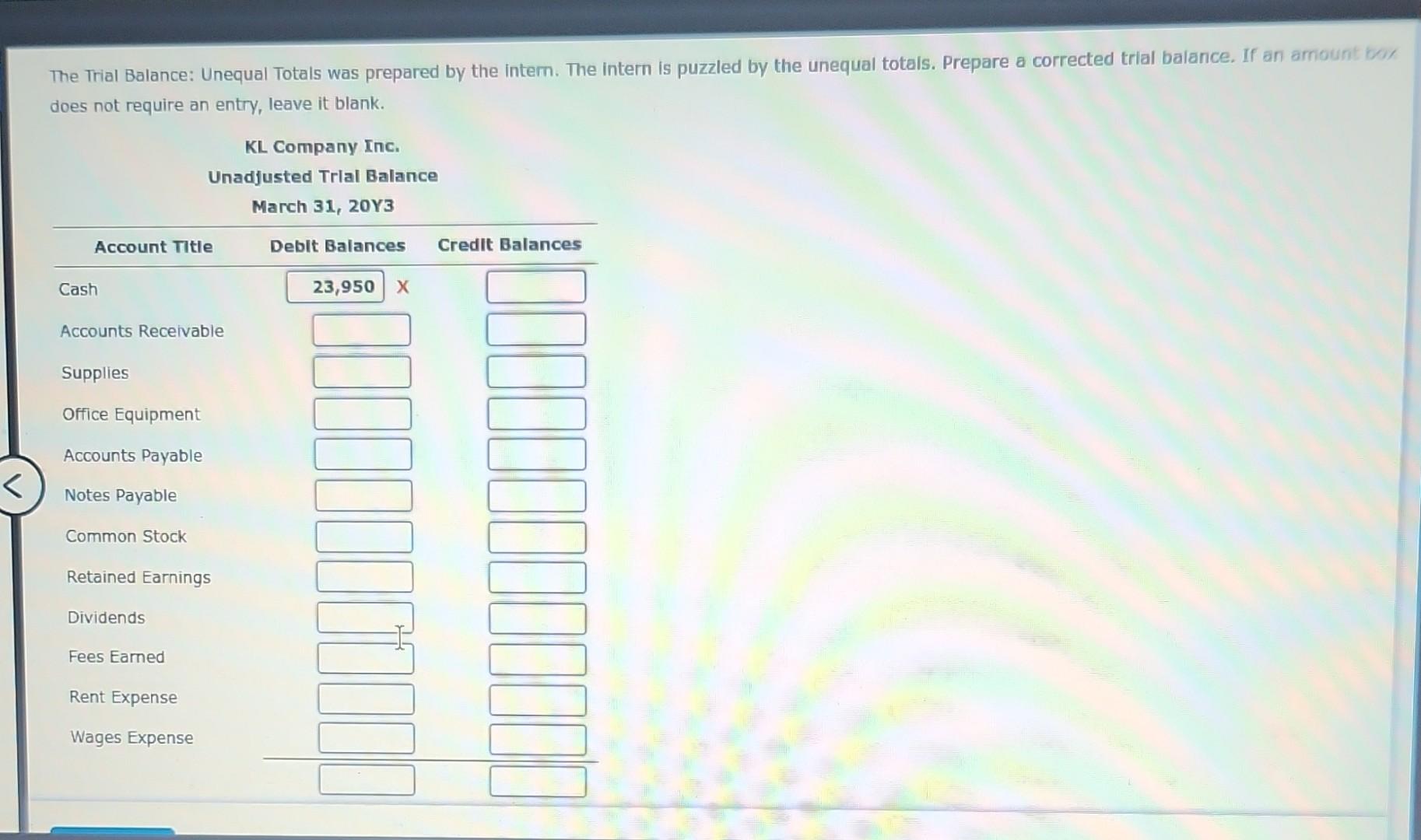 Solved Mastery Problem: Analyzing Transactions KL Company | Chegg.com