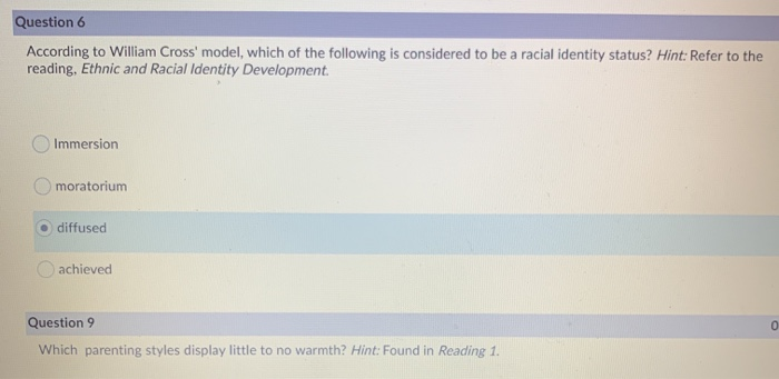 Solved according to William cross’ model, which of the | Chegg.com