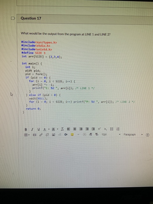 Solved U Question 17 What would be the output from the | Chegg.com