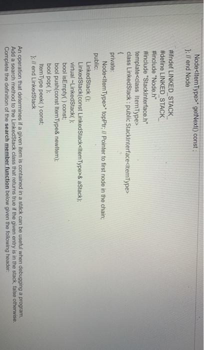 Solved Refer to the header files Node.h and LinkedStack.h | Chegg.com